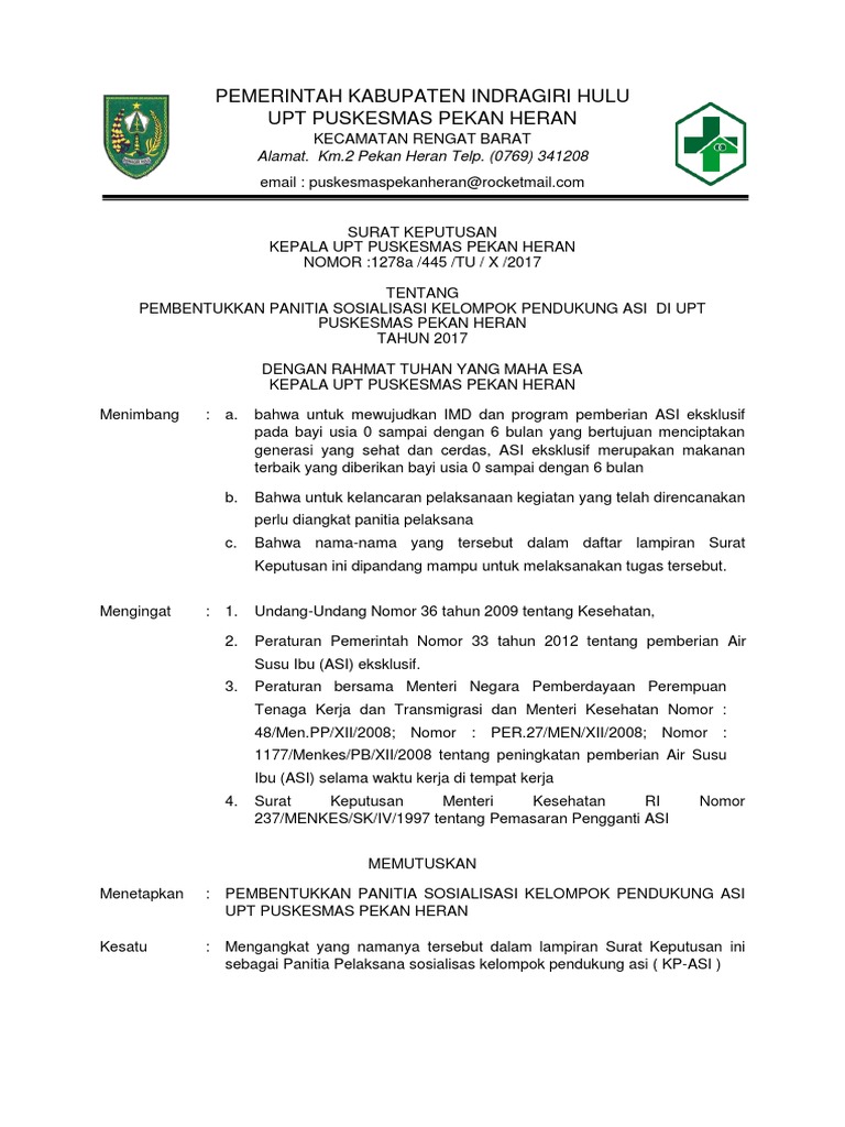 SK KP-ASI PKM Pekan Heran by - Melliza, Amd - Keb | PDF