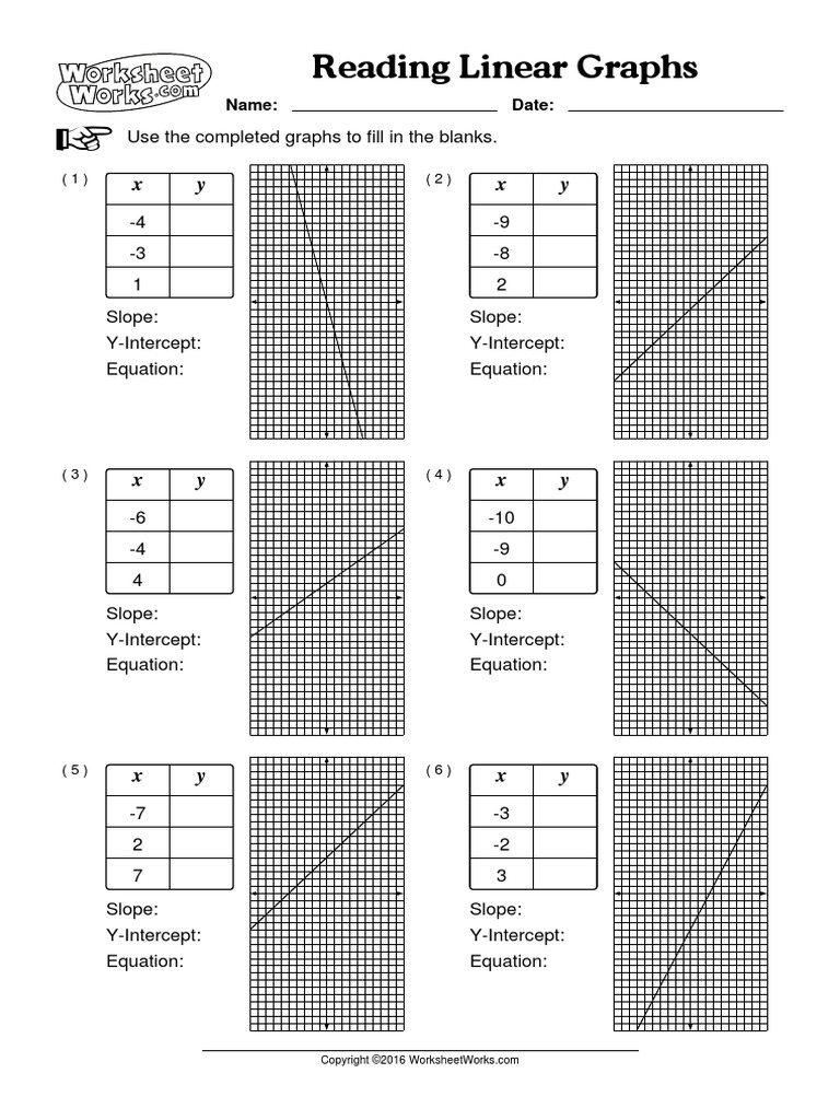 Reading Linear Graphs X Y X Y PDF Elementary Mathematics