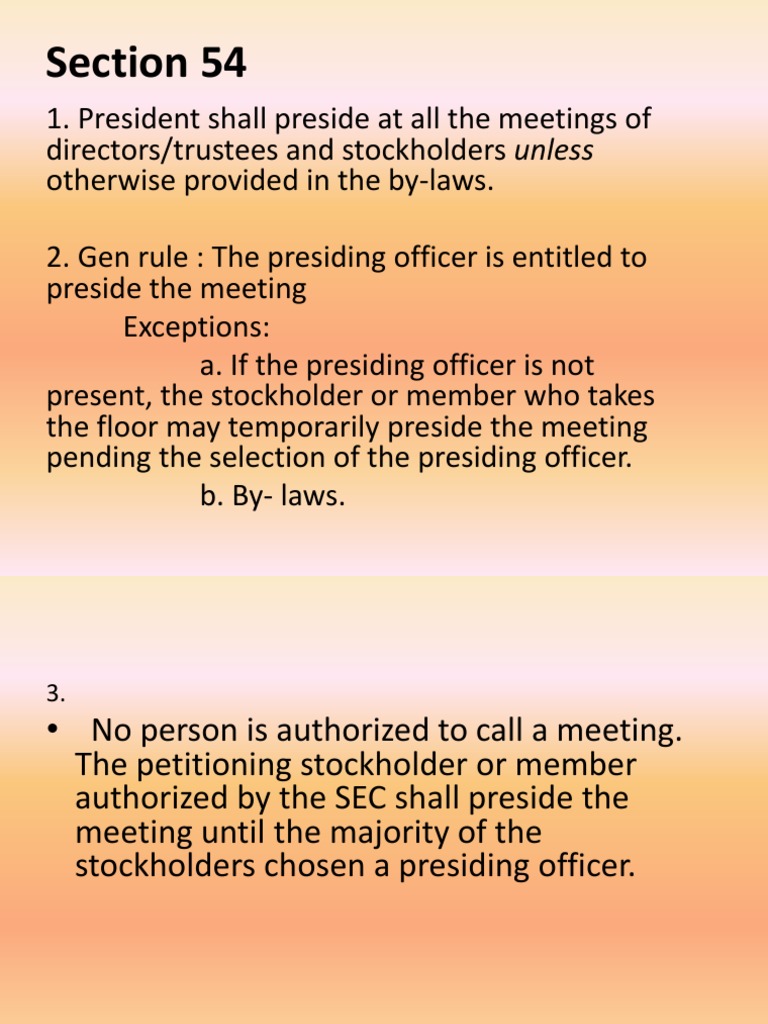 Section 54 | PDF | Proxy Voting | Corporations