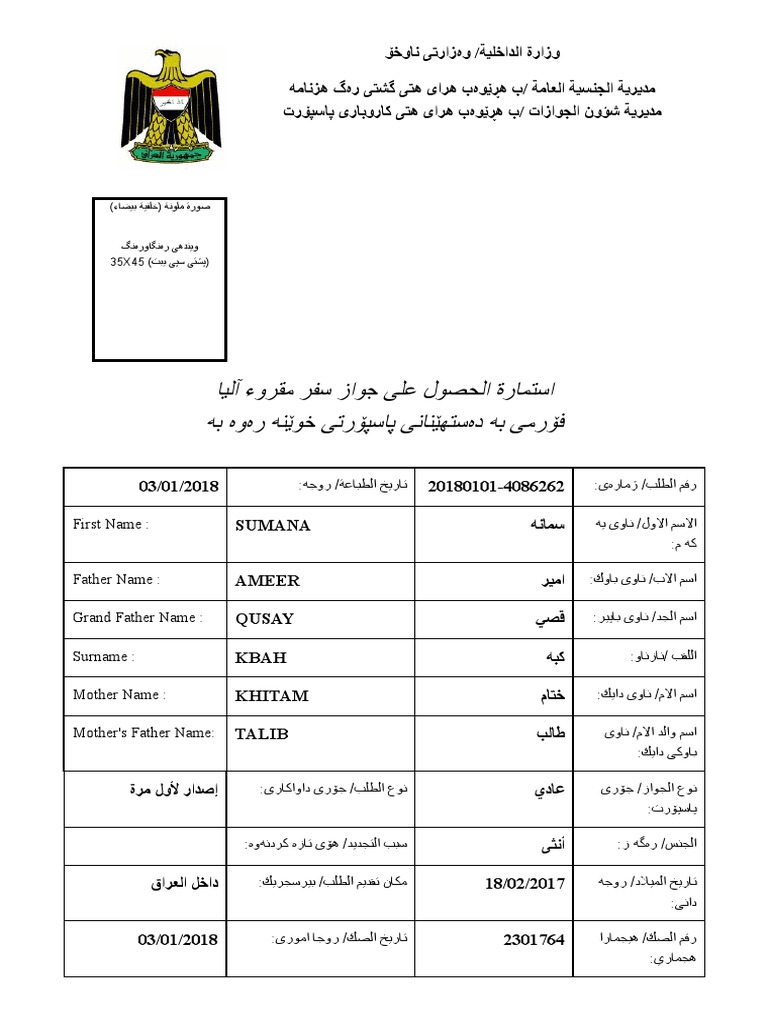 Eservice - Iraqinationality.gov - Iq Reports Report | PDF | Social Science