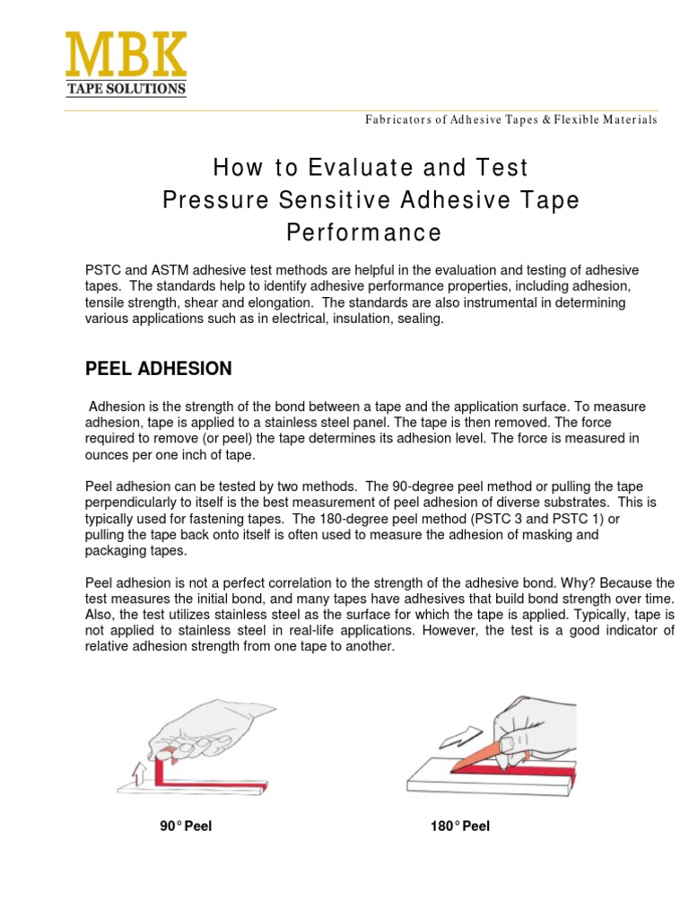 How To Evaluate and Test Pressure Sensitive Adhesive Tape Performance ...