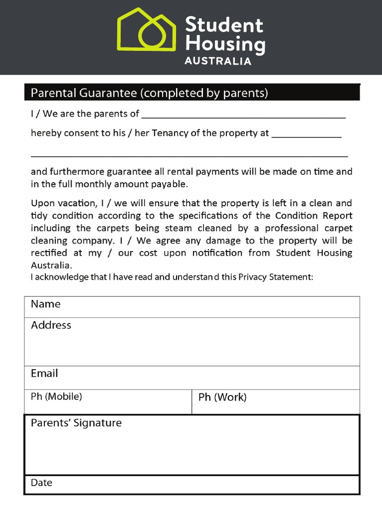SHA Parental Guarantee | PDF
