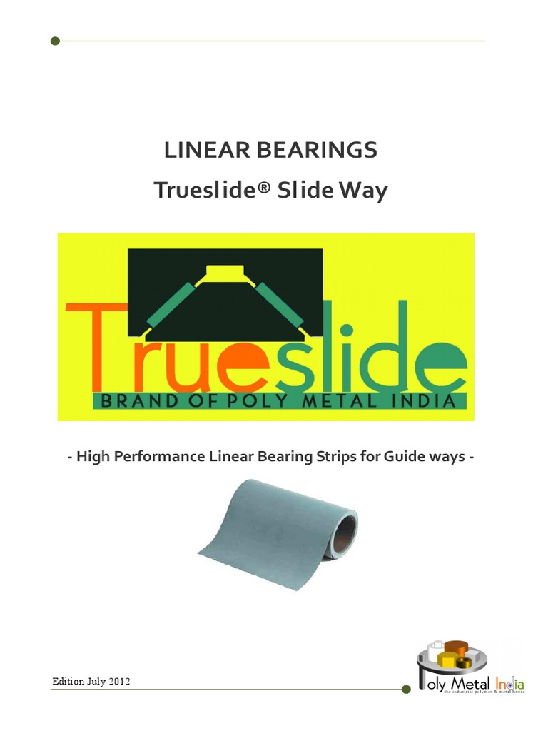 Turcite Sheet Trueslide PDF | PDF | Bearing (Mechanical) | Friction