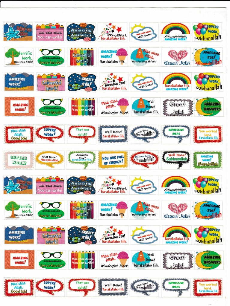 Islamic Stickers: Barakallahu Fiik | PDF