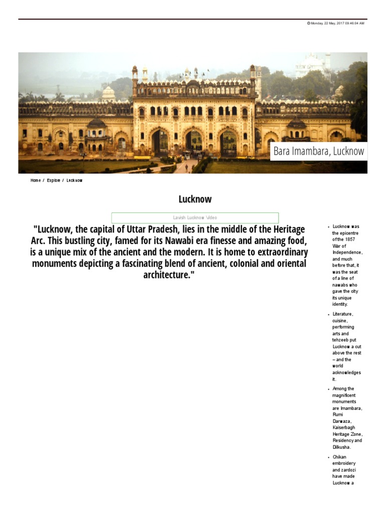 A Glimpse into Lucknow's Rich Cultural Heritage and Architectural ...