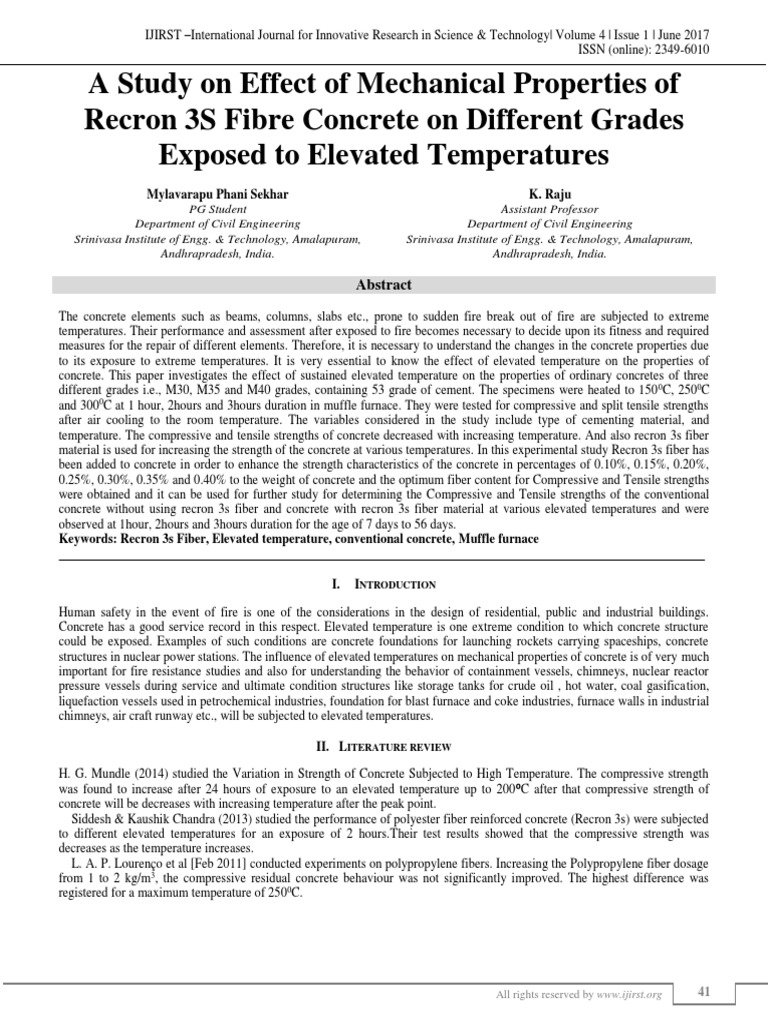 A Study On Effect of Mechanical Properties of Recron 3S Fibre Concrete On Different Grades ...