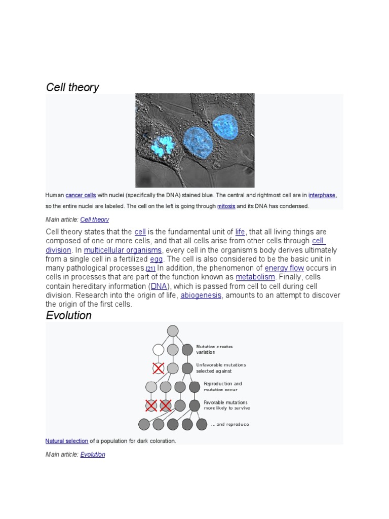 Cell Theory PDF | PDF | Biology | Cell (Biology)