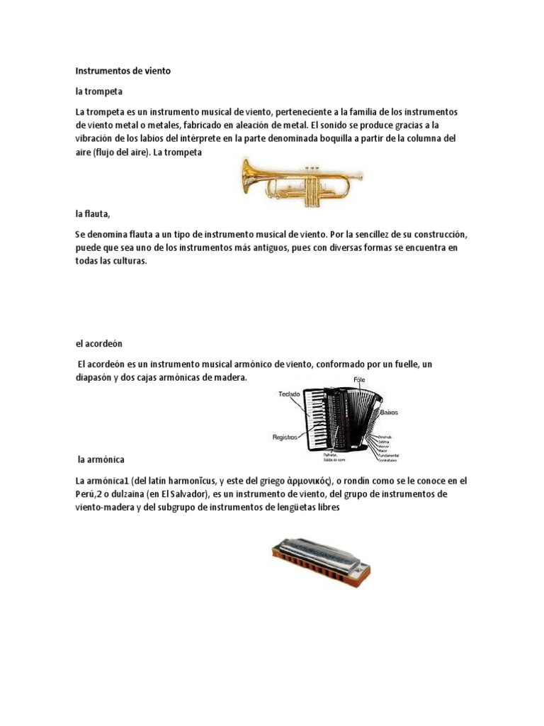 Instrumentos Musicales de Viento | PDF | Instrumentos musicales | Piano