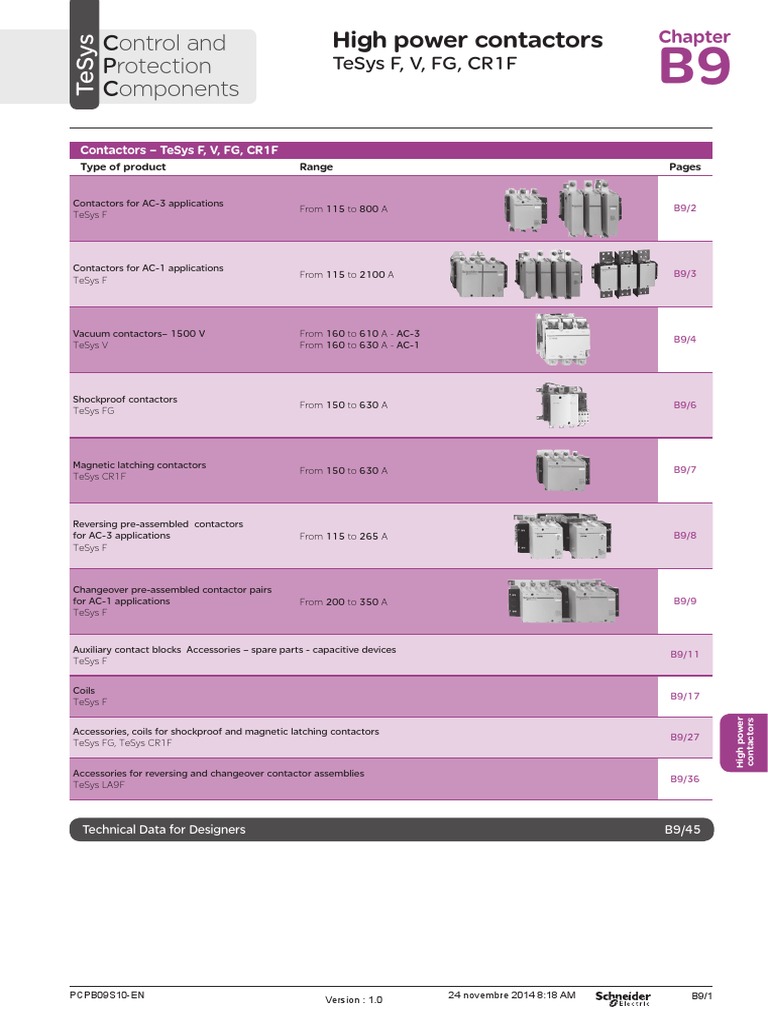B9 - High Power Contactors (Ref) en | PDF | Volt | Manufactured Goods