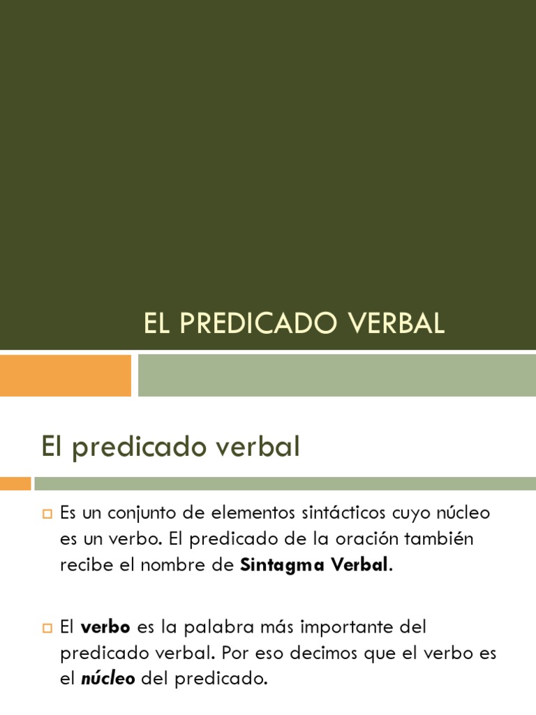 Estructura del Predicado Verbal | PDF | Predicado (Gramática) | Objeto ...
