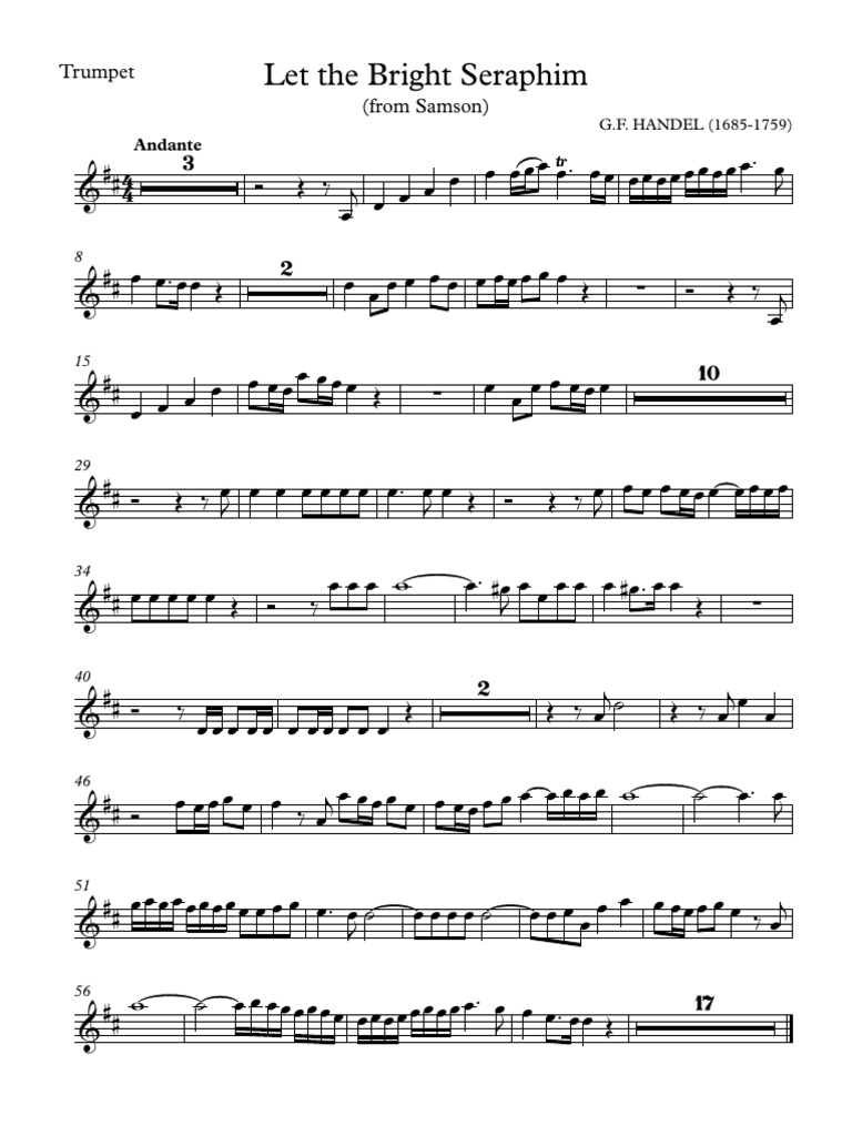 IMSLP197871-PMLP44397-Let The Bright Seraphim (From Samson) - Trumpet | PDF