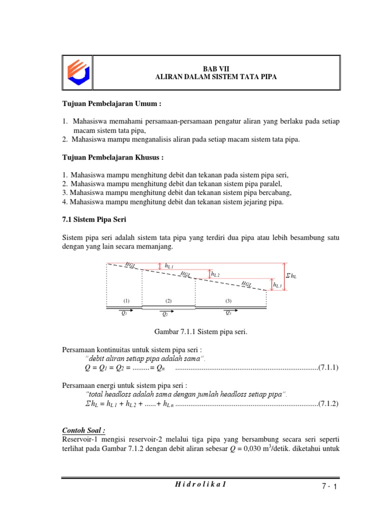 BAB 7 Aliran Dalam Sistem Tata Pipa | PDF
