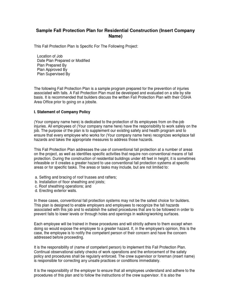 Sample Fall Protection | PDF | Truss | Scaffolding