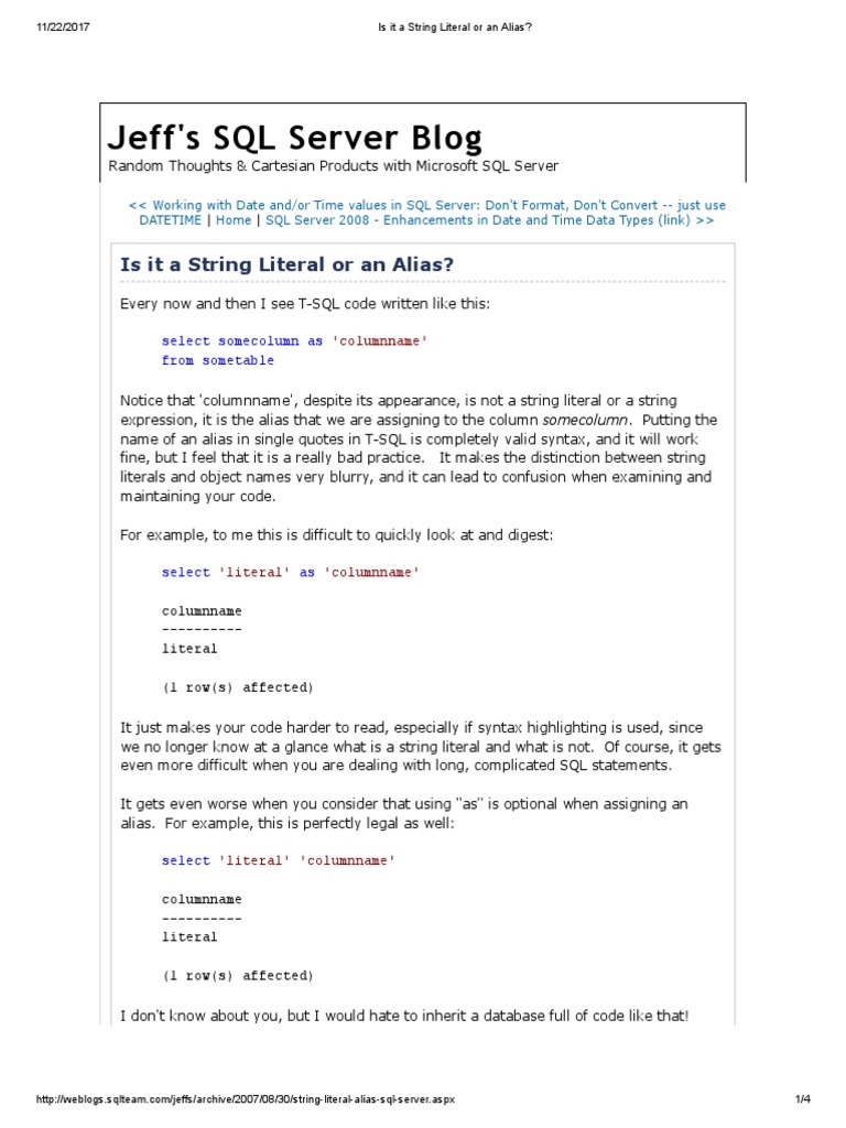 Is It A String Literal or An Alias | PDF | String (Computer Science ...