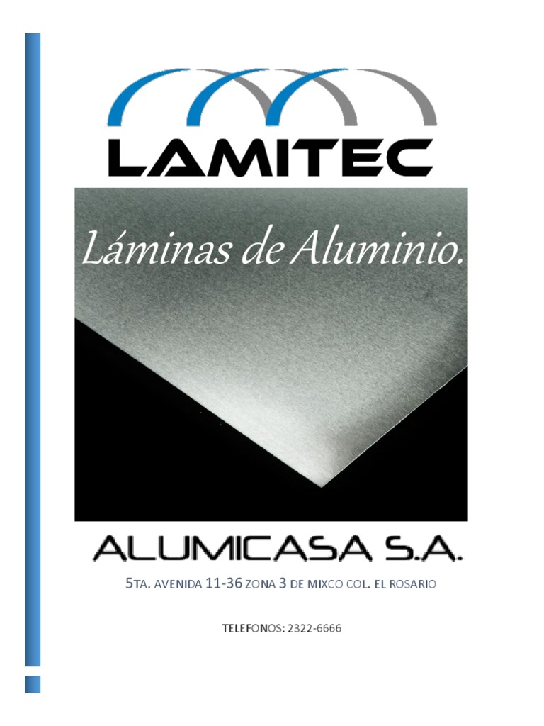 Catálogo de Láminas de Aluminio ALUMICASA | PDF | Revestimiento | Aluminio