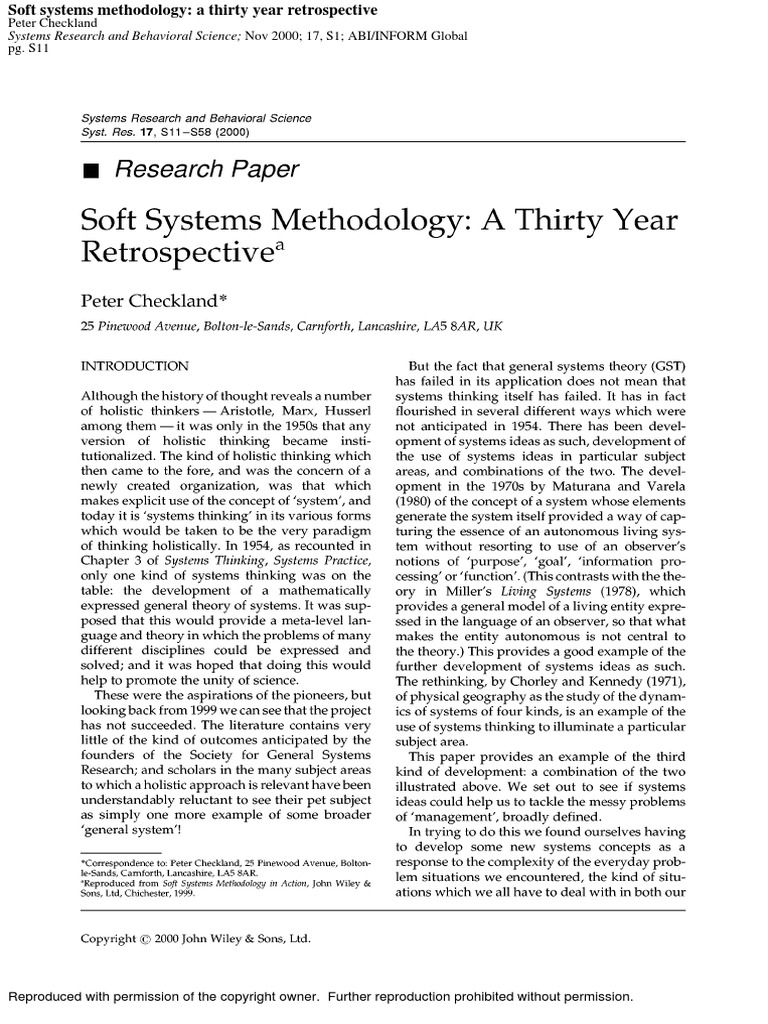 3) 2000 Checkland | PDF | System | Systems Theory