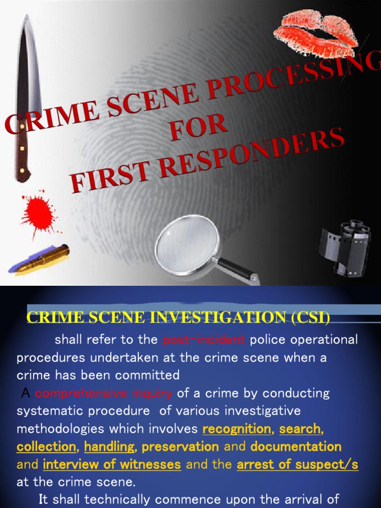 First Responder Protocol in Crime Scenes | PDF | Crime Scene | Offender ...