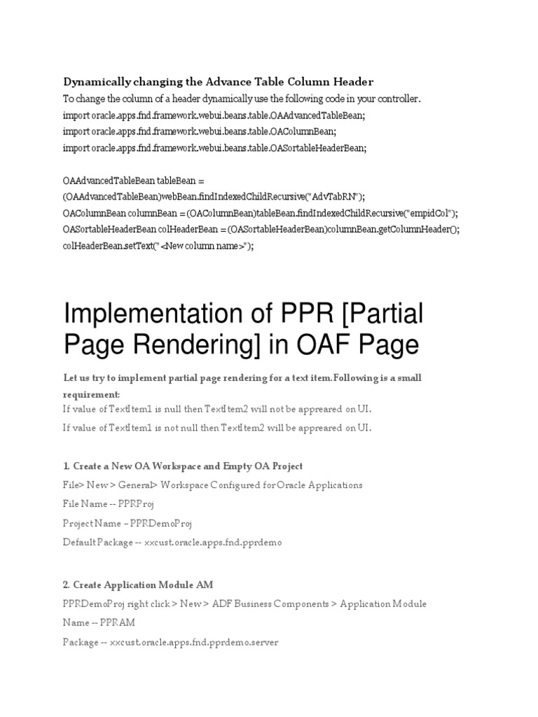 Oracle OAF Adv TAble | PDF | Boolean Data Type | Java (Programming Language)