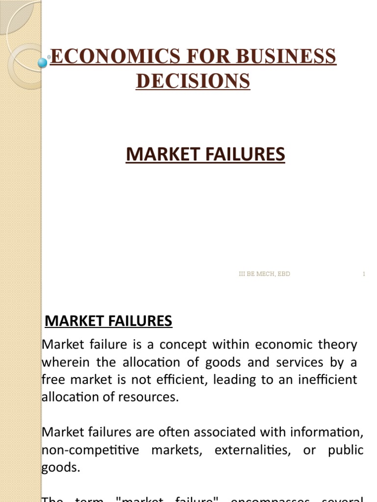 Economics For Business Decisions: Market Failures | PDF | Market ...