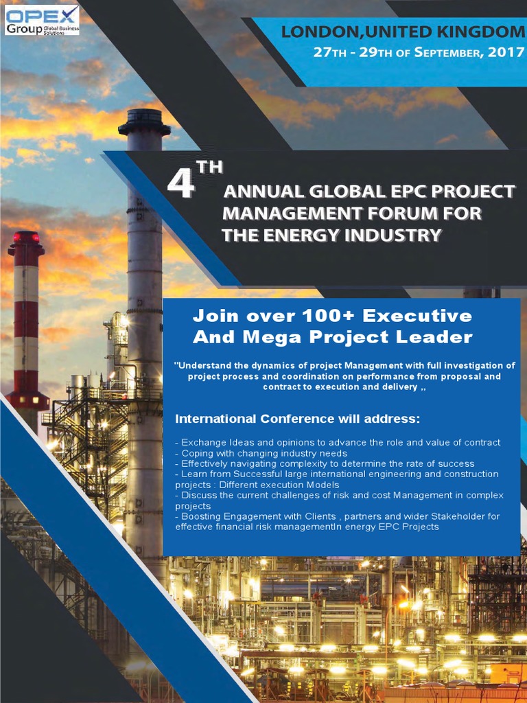 4th Annual Global EPC Project Management Summit September 2017 ...