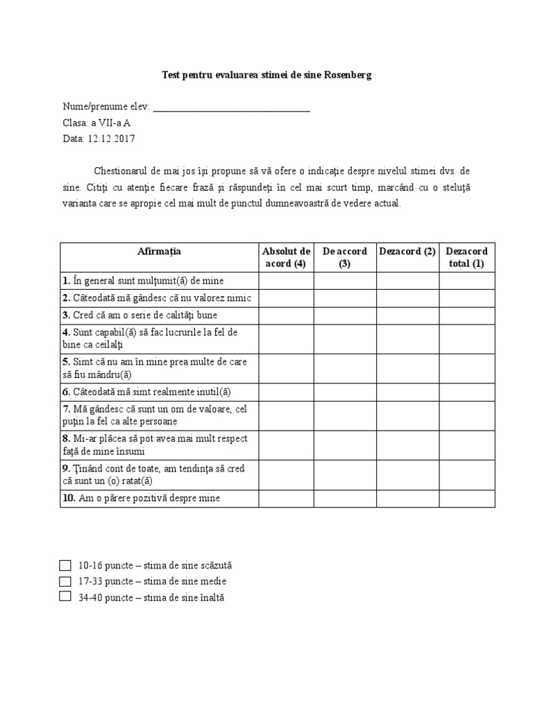 Test Rosenberg | PDF