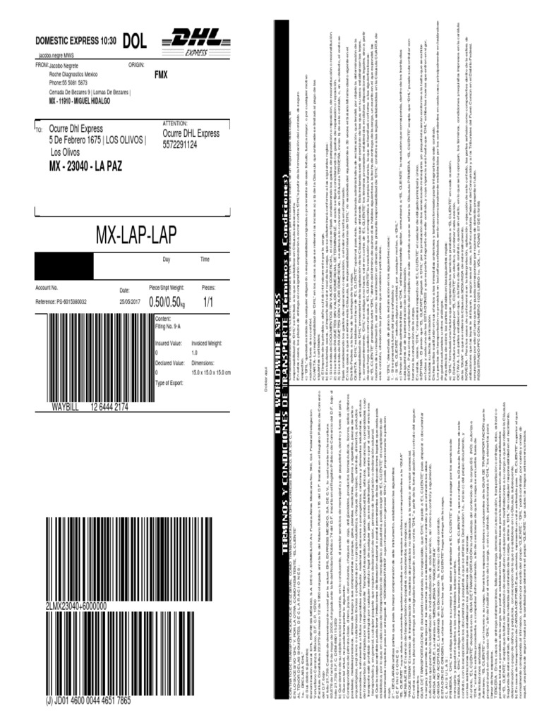 DHL | PDF | Ciudad de México | Cheque