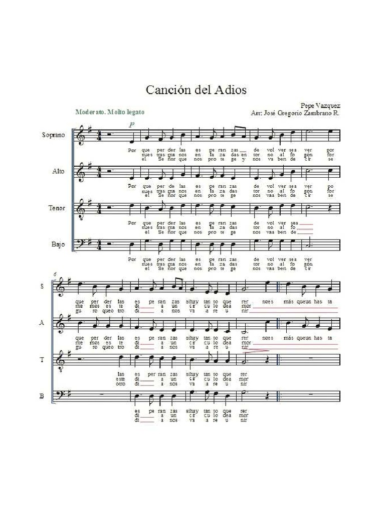 Canción Del Adios PDF | PDF