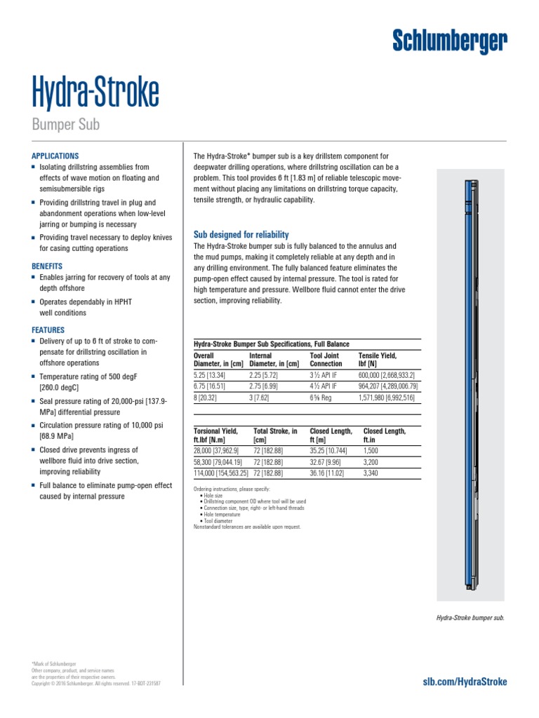Hydra Stroke Bumper Sub | PDF | Mechanical Engineering | Civil Engineering