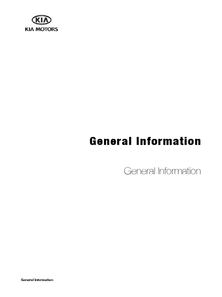 01 General Information Kia Picanto Pdf Battery Electricity