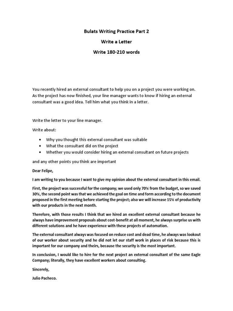 Bulats Writing Practice Part 2 Pdf