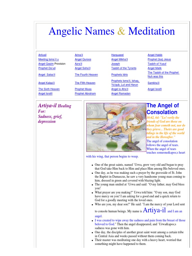 Muraqabah Angelic Names Meditation | PDF | Jesus In Islam | Angel