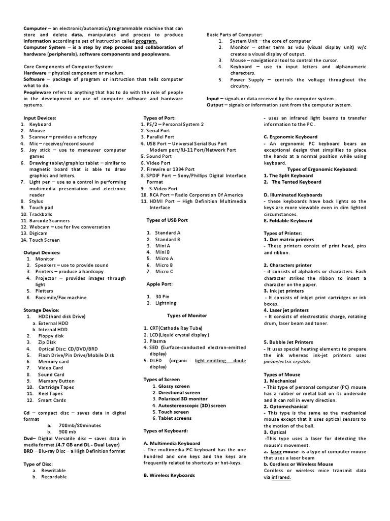 All About Basics | PDF | Printer (Computing) | Computer Keyboard
