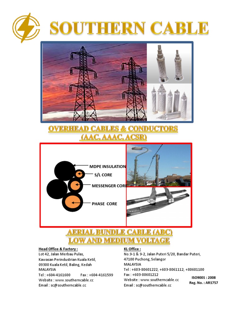 07 Overhead Cables (Aac Aaac Acsr ABC) | PDF | Electricity | Wire