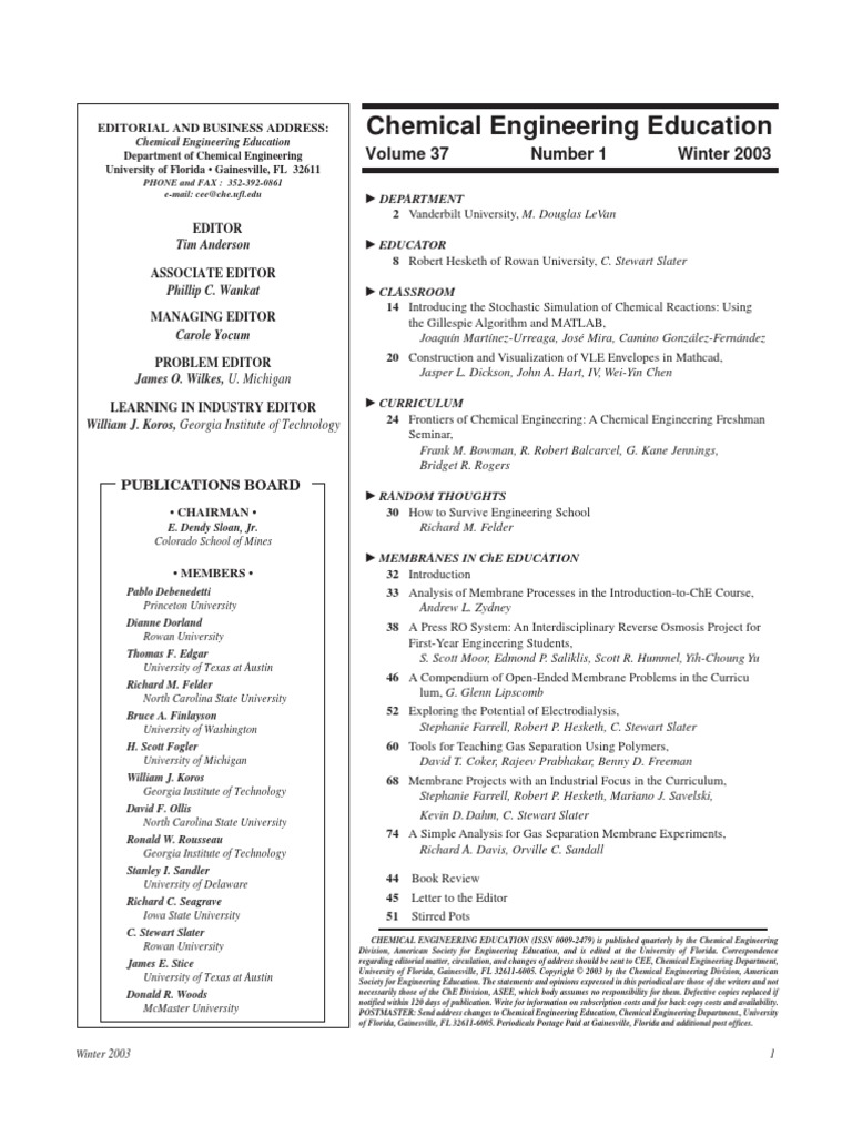 Chemical Engineering | Thesis | Graduate School