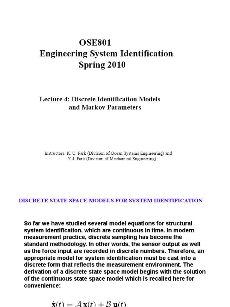 SYSID Lecture 04 | PDF | Applied Mathematics | Algorithms SYSID Lecture 04 | PDF | Applied Mathematics | Algorithms