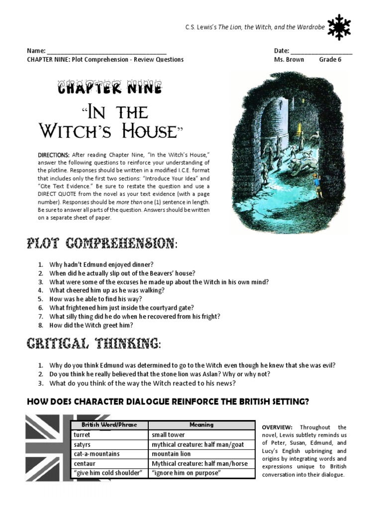 The Lion The Witch and The Wardrobe - Chapter 9 - Review Questions PDF ...