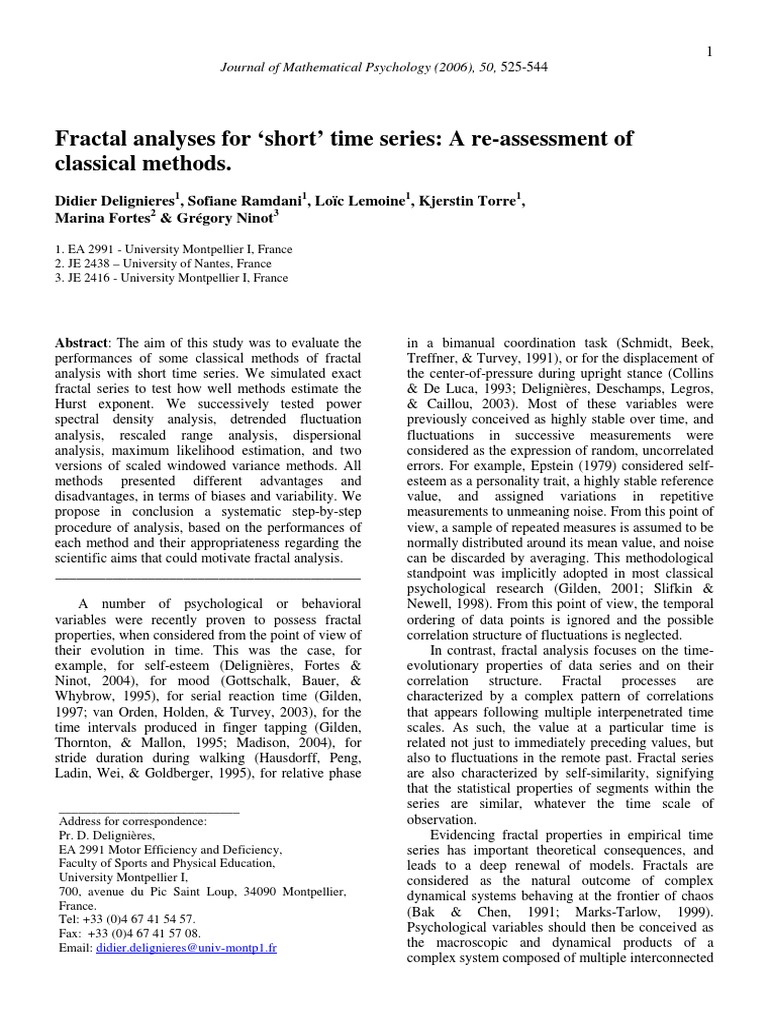 Fractal Analyses Methods | PDF | Standard Deviation | Bias Of An Estimator