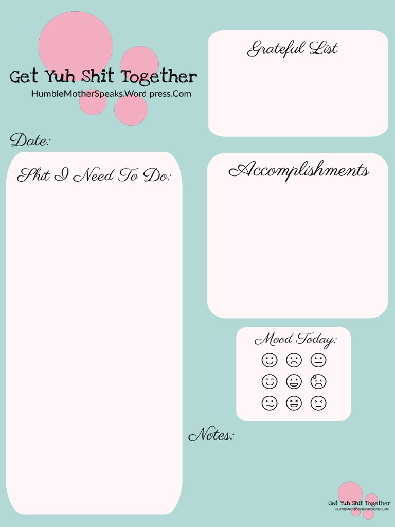 "Get Yuh Shit Together" Planner Printable | PDF