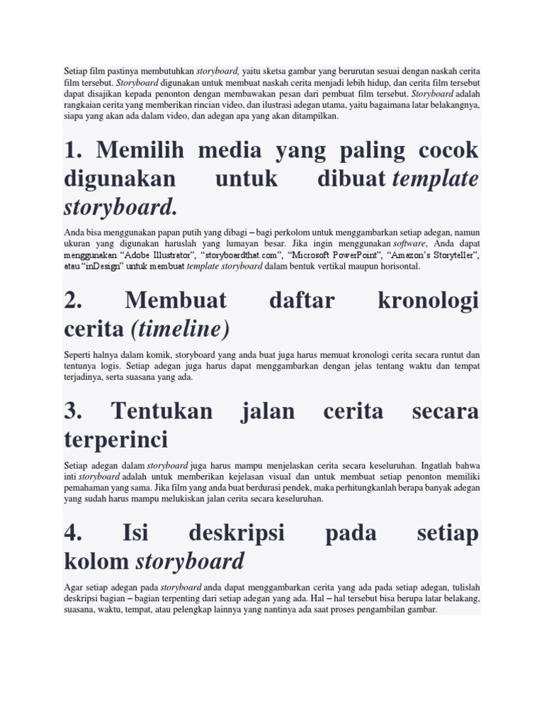 Panduan Lengkap Membuat Storyboard | PDF