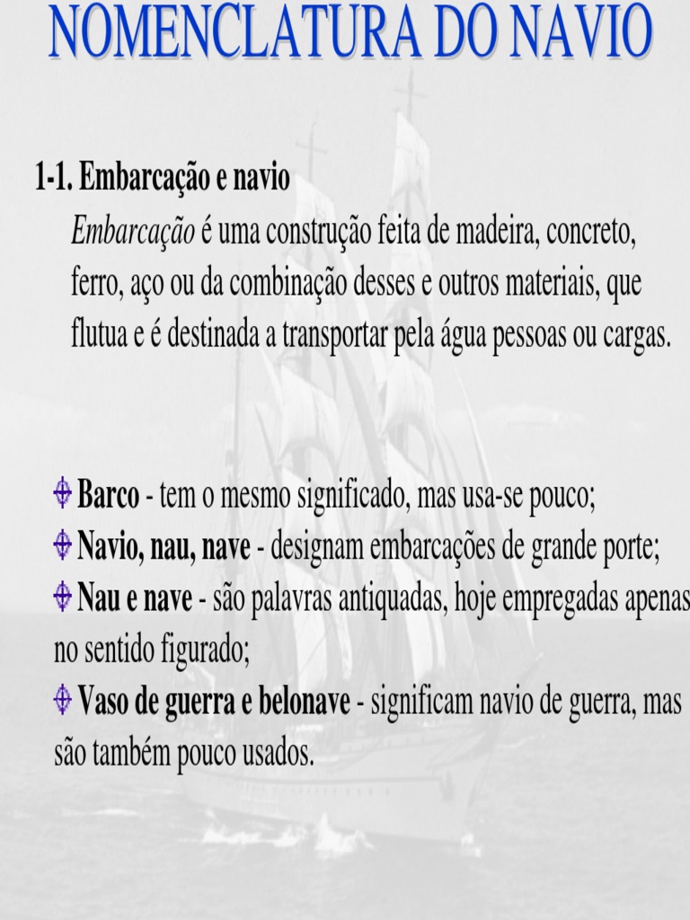 Nomenclatura das Partes do Navio | PDF