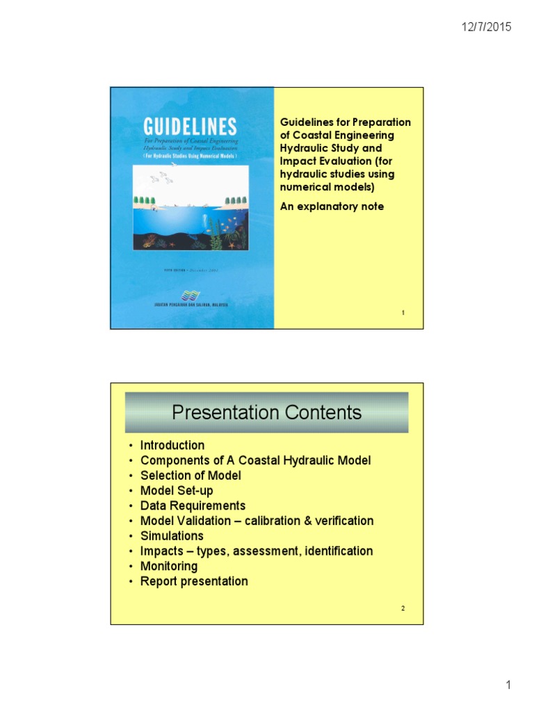 KH4434 Guidelines NumModel2001 Explained | PDF | Tide | Computer Simulation