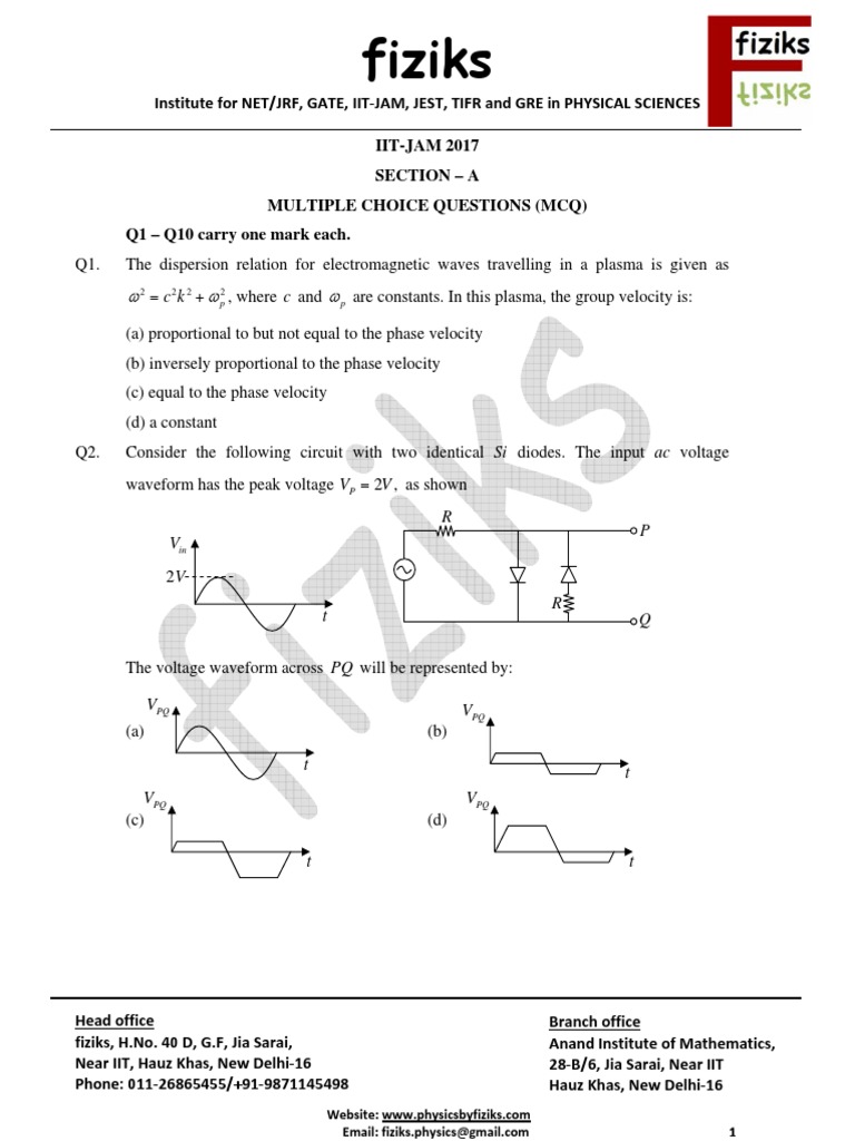 Iit Jam 2017 | PDF | Nuclear Physics | Photon