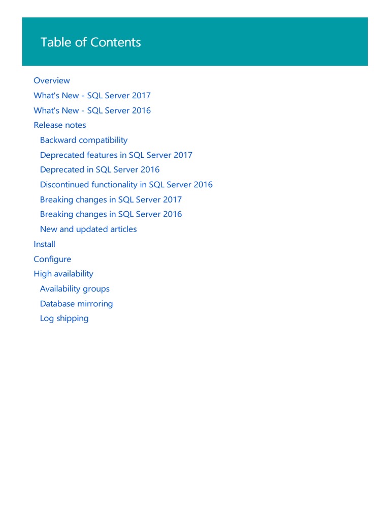 SQL DB Toc Fromms01 | PDF | Microsoft Sql Server | Database Index