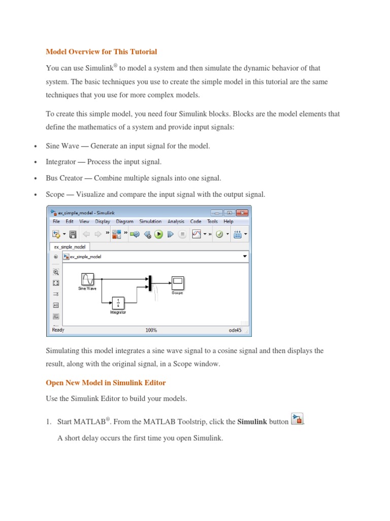 Model Overview For This Tutorial | PDF | Parameter (Computer Programming) | Matlab