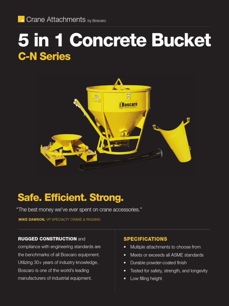 Boscaro C-N Series Concrete Buckets | PDF | Crane (Machine)