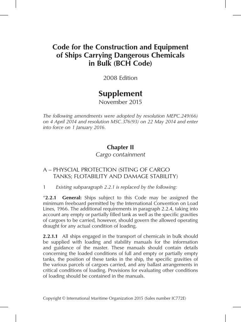 BCH Code 2008 Suppl - Nov.2015 | PDF | Verification And Validation | Ships