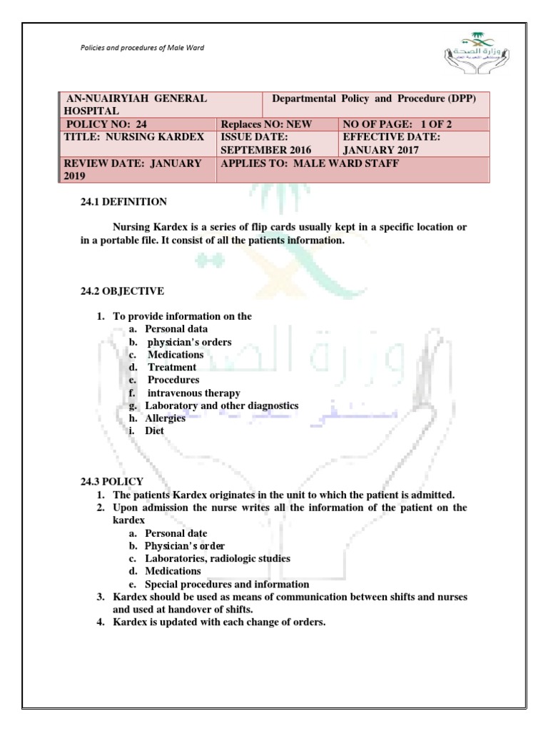 Nursing Kardex | Nursing | Patient