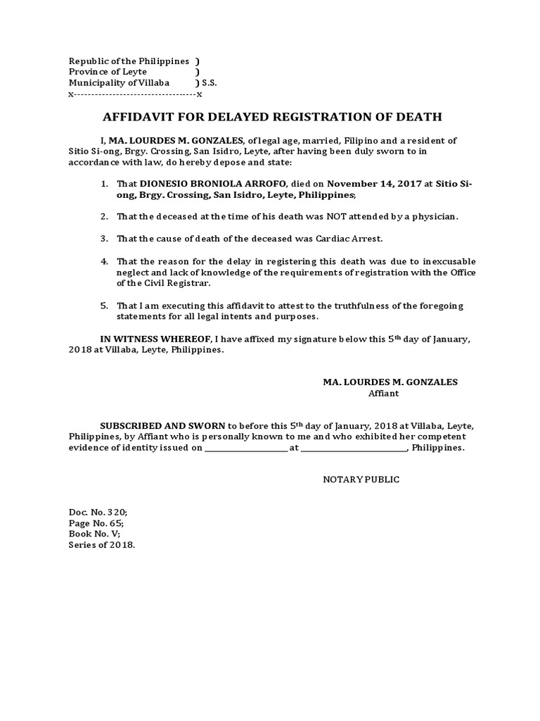 Late Registration (Death) | PDF