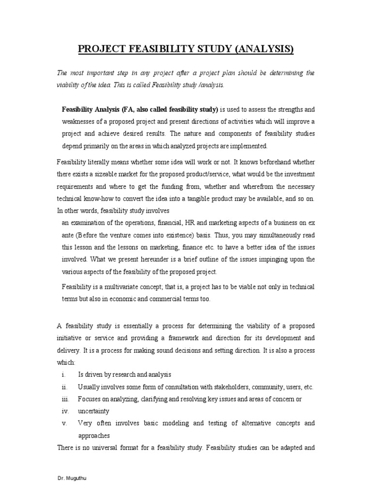 Feasibility Study Notes Revised Pdf Pdf Feasibility Study Cost