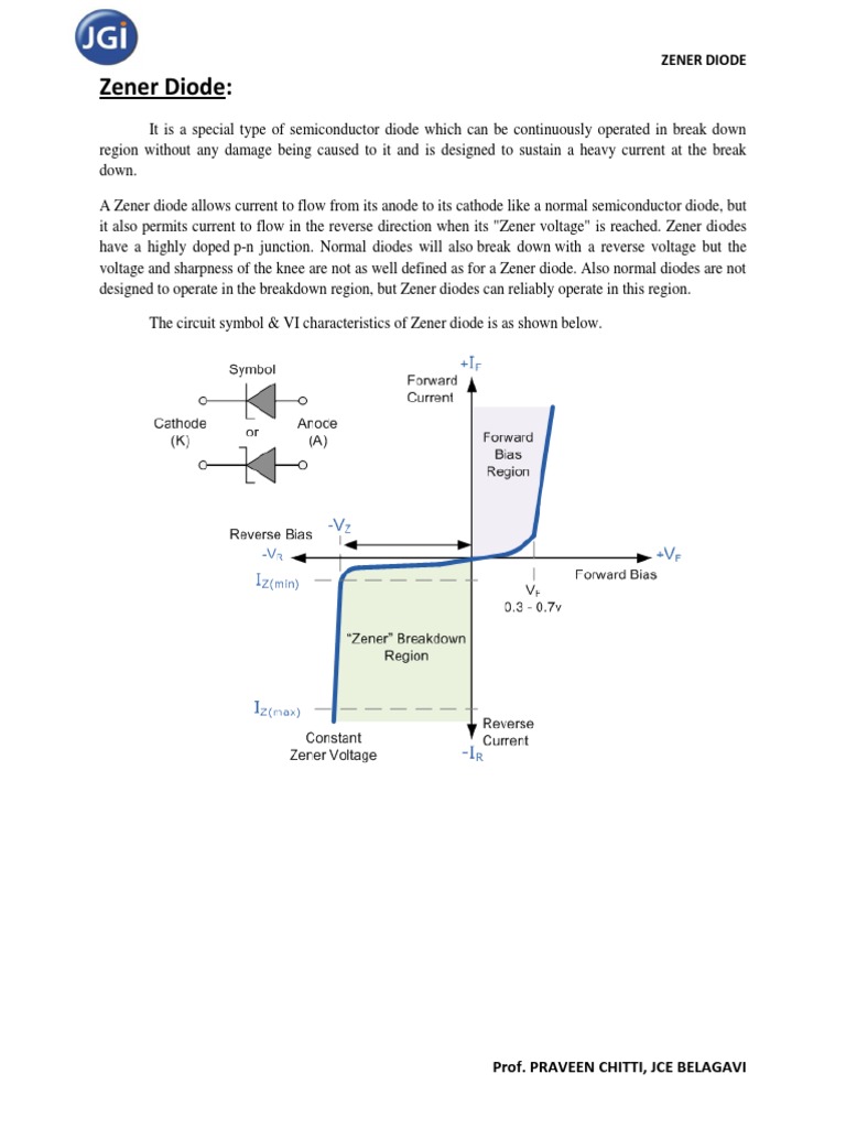 Zener Diode | Download Free PDF | Diode | Semiconductors